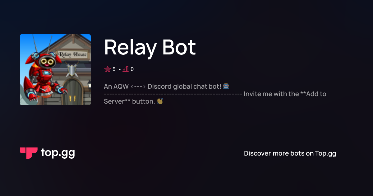Add Relay Bot Discord Bot | The #1 Discord Bot and Discord App List