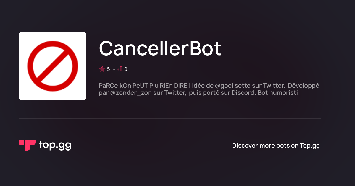 Add CancellerBot Discord Bot | The #1 Discord Bot and Discord App List