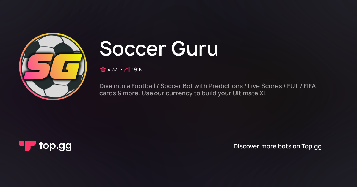 Add Soccer Guru Discord Bot | The #1 Discord Bot and Discord App List